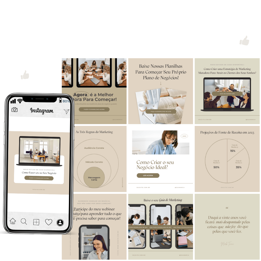 +1200 Posts Prontos para Instagram | Prontos e Editáveis