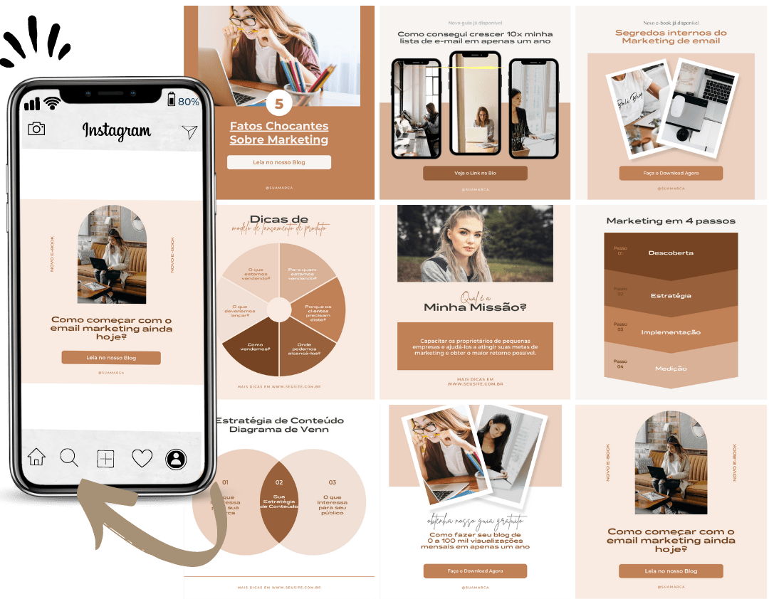 +1200 Posts Prontos para Instagram | Prontos e Editáveis